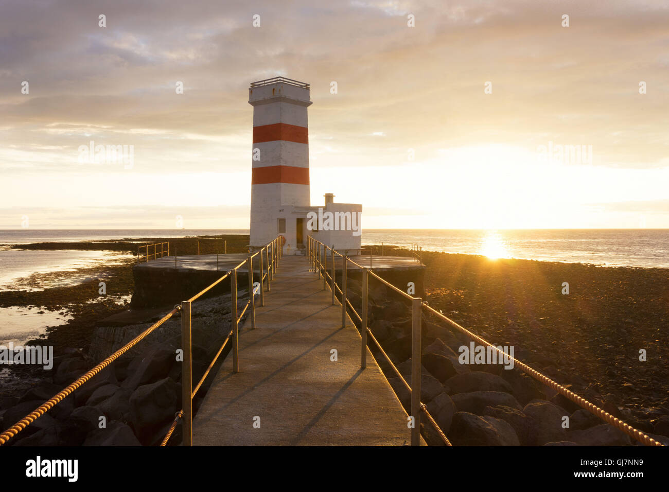 Iceland, Gardskagi with old lighthouse Stock Photo - Alamy
