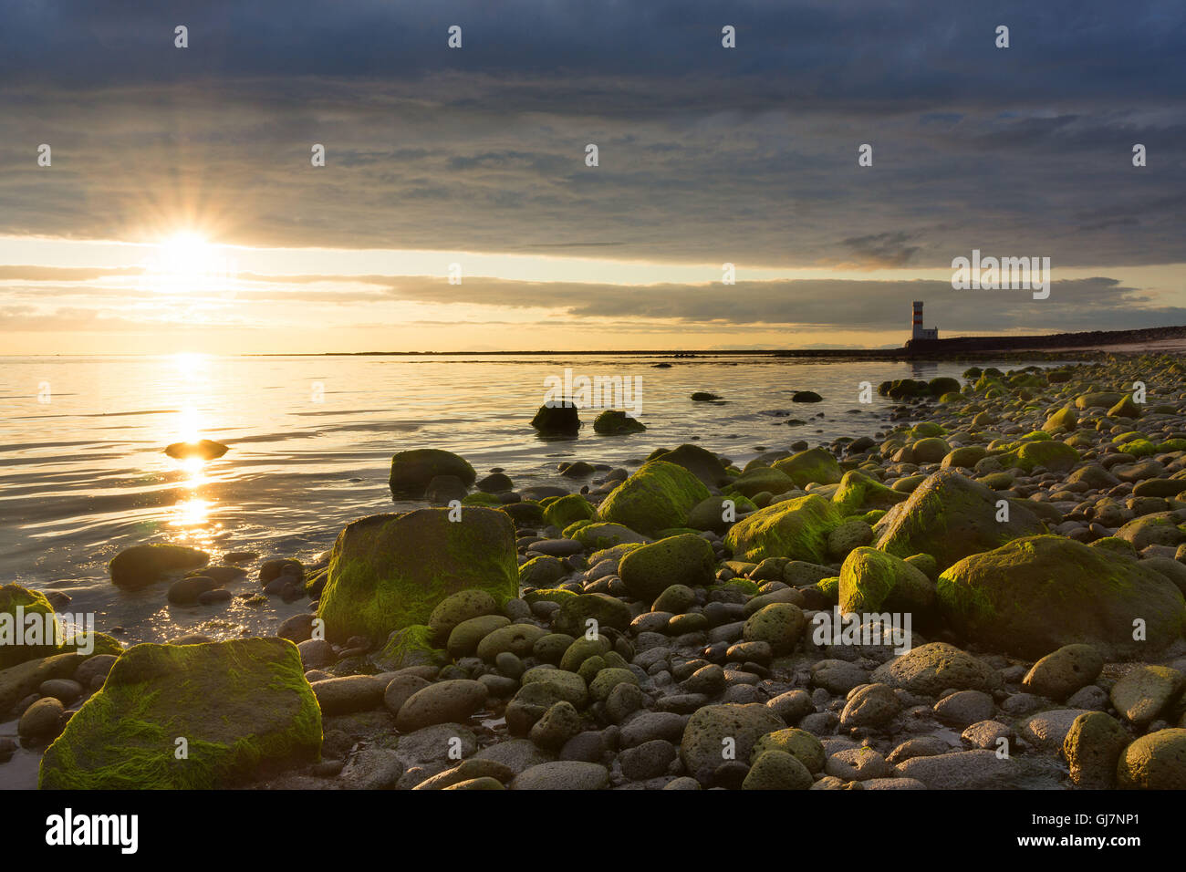 Iceland, Gardskagi, lighthouse, sunset Stock Photo - Alamy