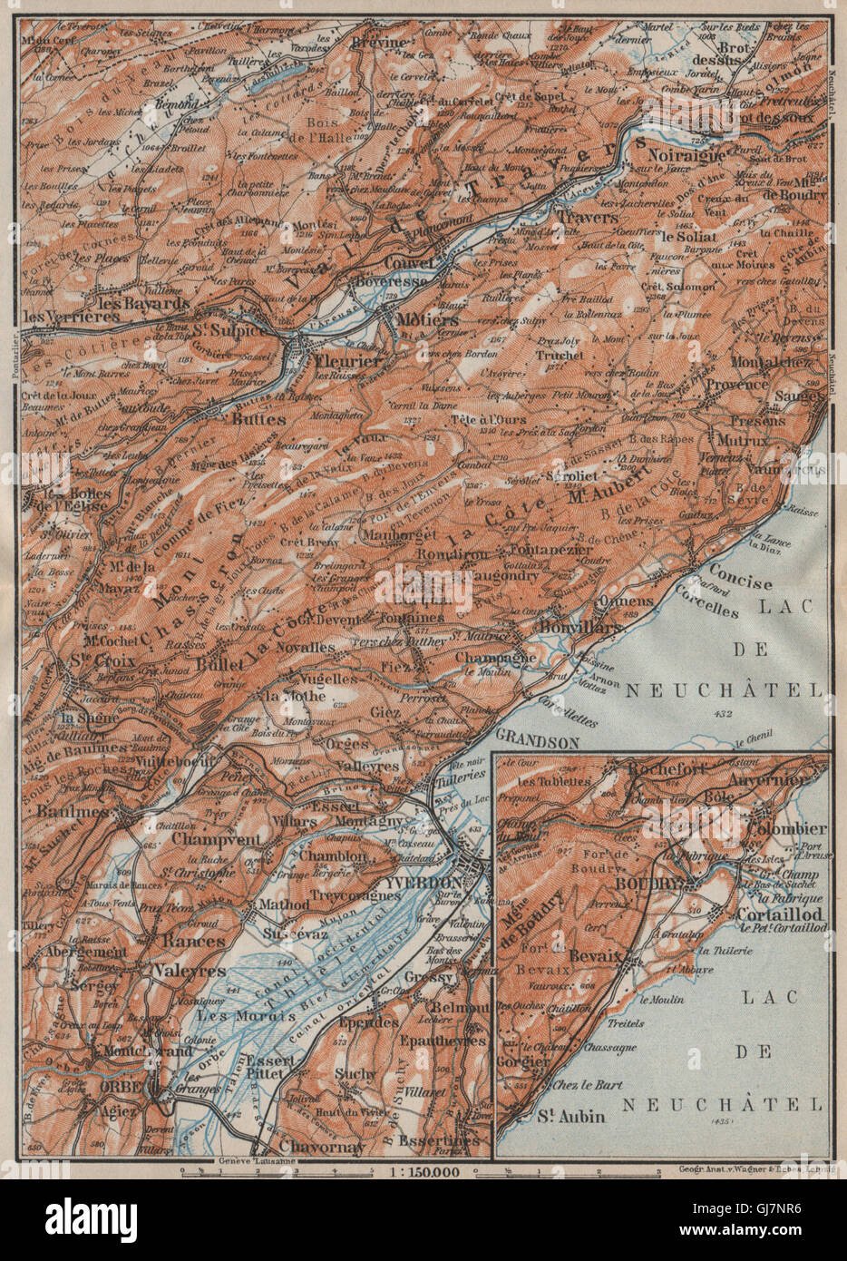JURA. Val-de-Travers Orbe Noiraigue Yverdon Grandson Môtiers Buttes ...