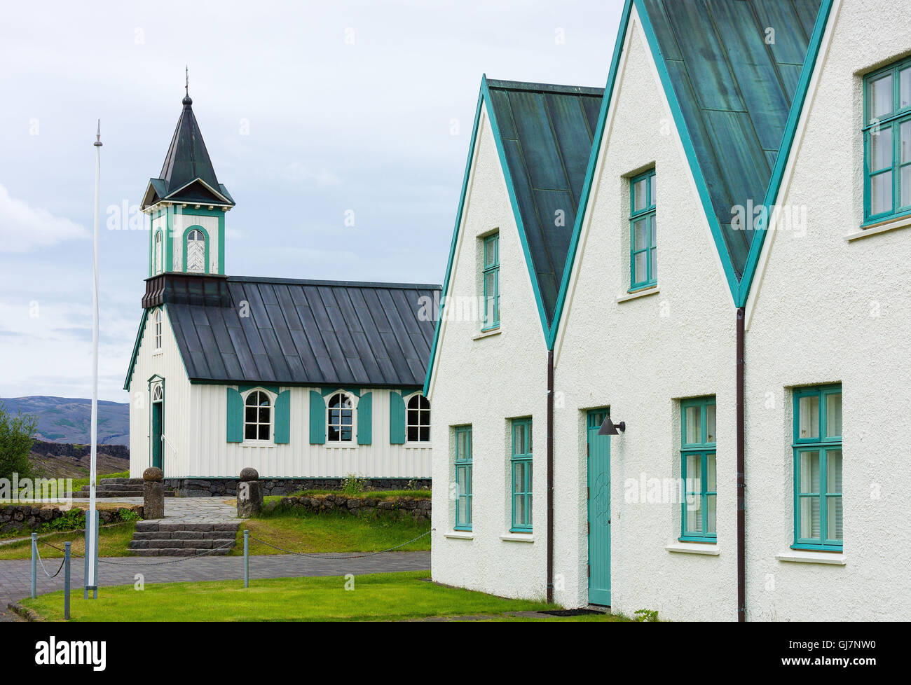 Pingvellir National Park, church Stock Photo - Alamy