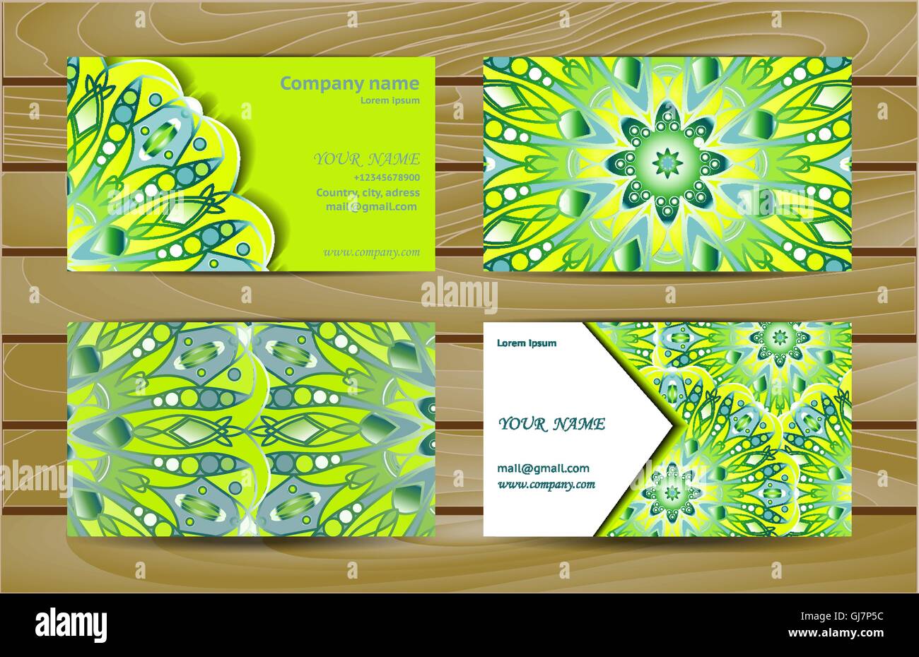 Visiting card and business card with mandala Stock Vector Image & Art ...