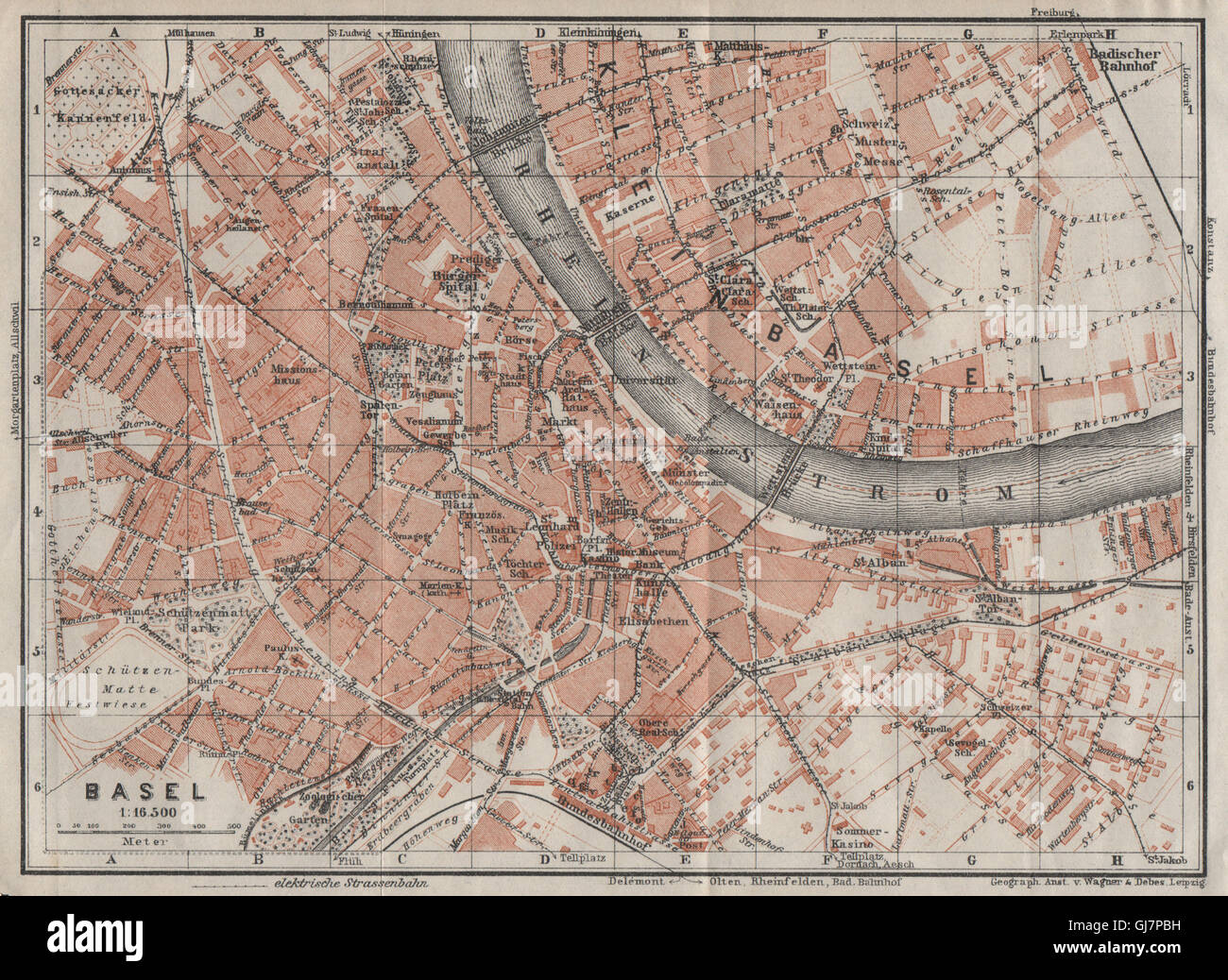 BÂLE BASEL. Basle. town city stadtplan. Switzerland Suisse Schweiz ...