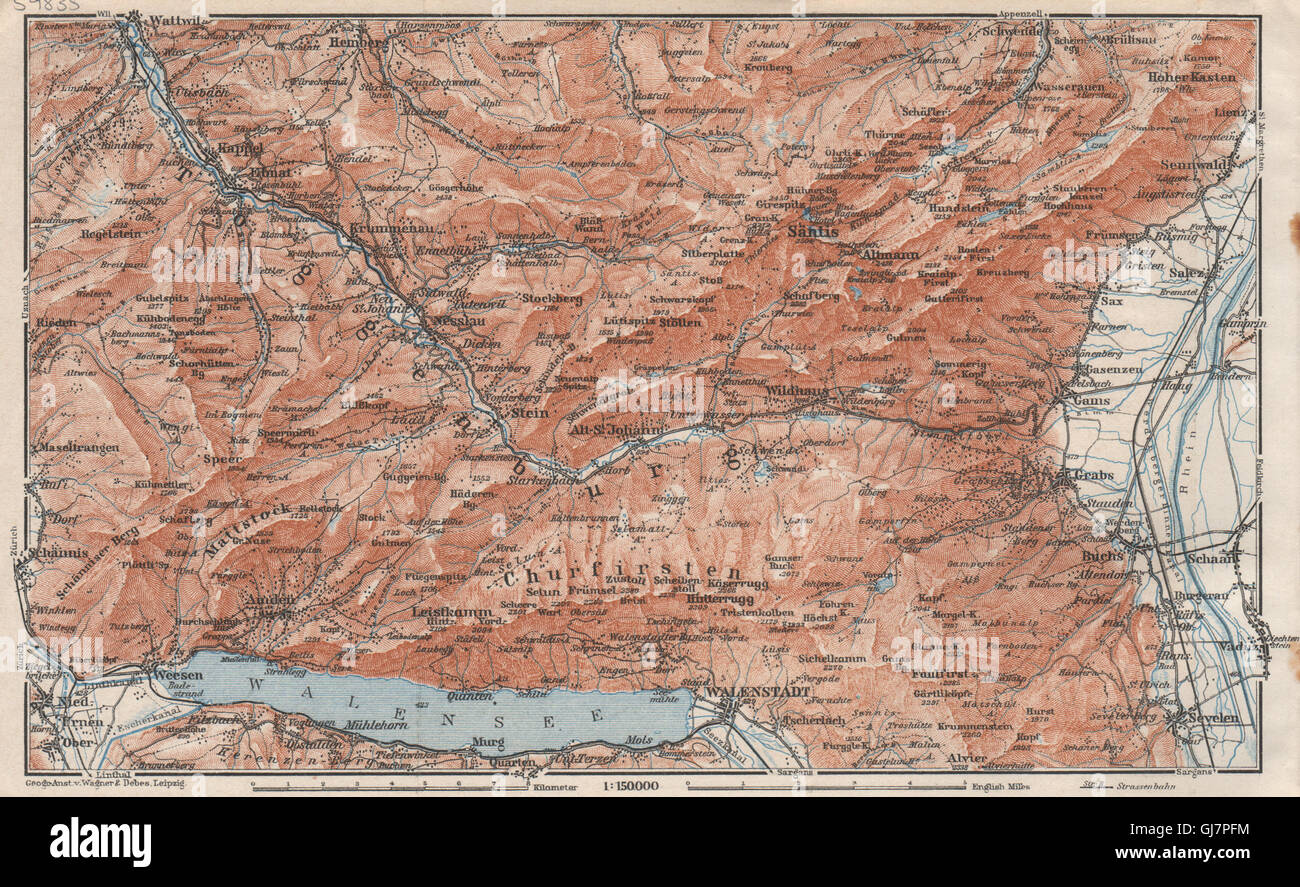 THUR VALLEY.Säntis Toggenburg Wildhaus Alt St Johann Unterwasser Grabs ...