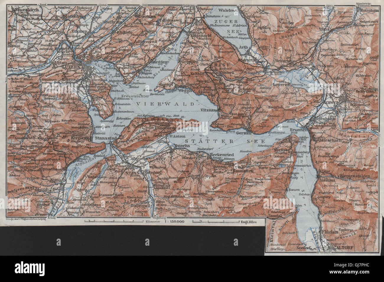 Map lake lucerne hi-res stock photography and images - Alamy
