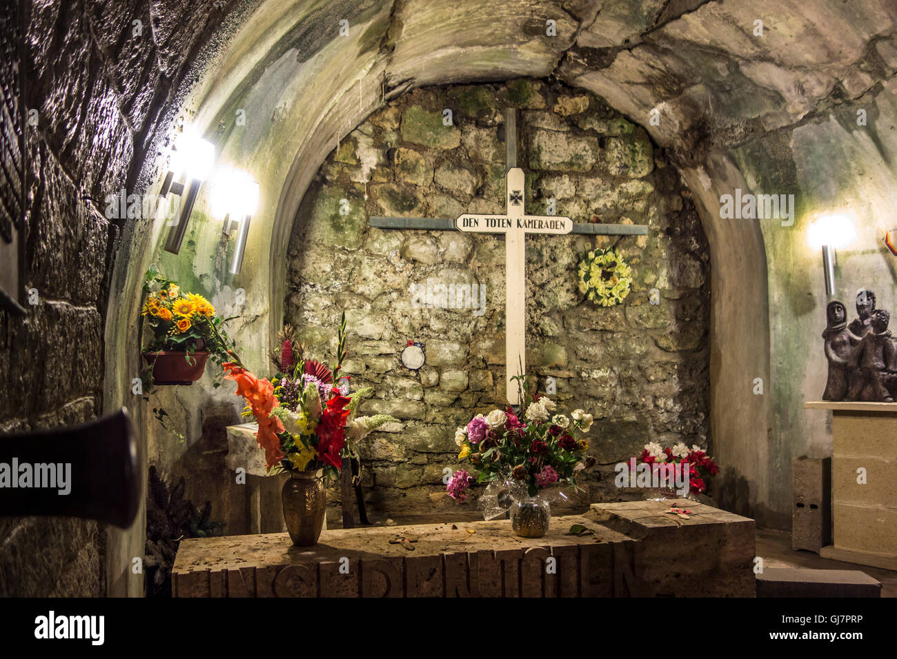 Crypt for German soldiers buried behind this wall inside the First ...