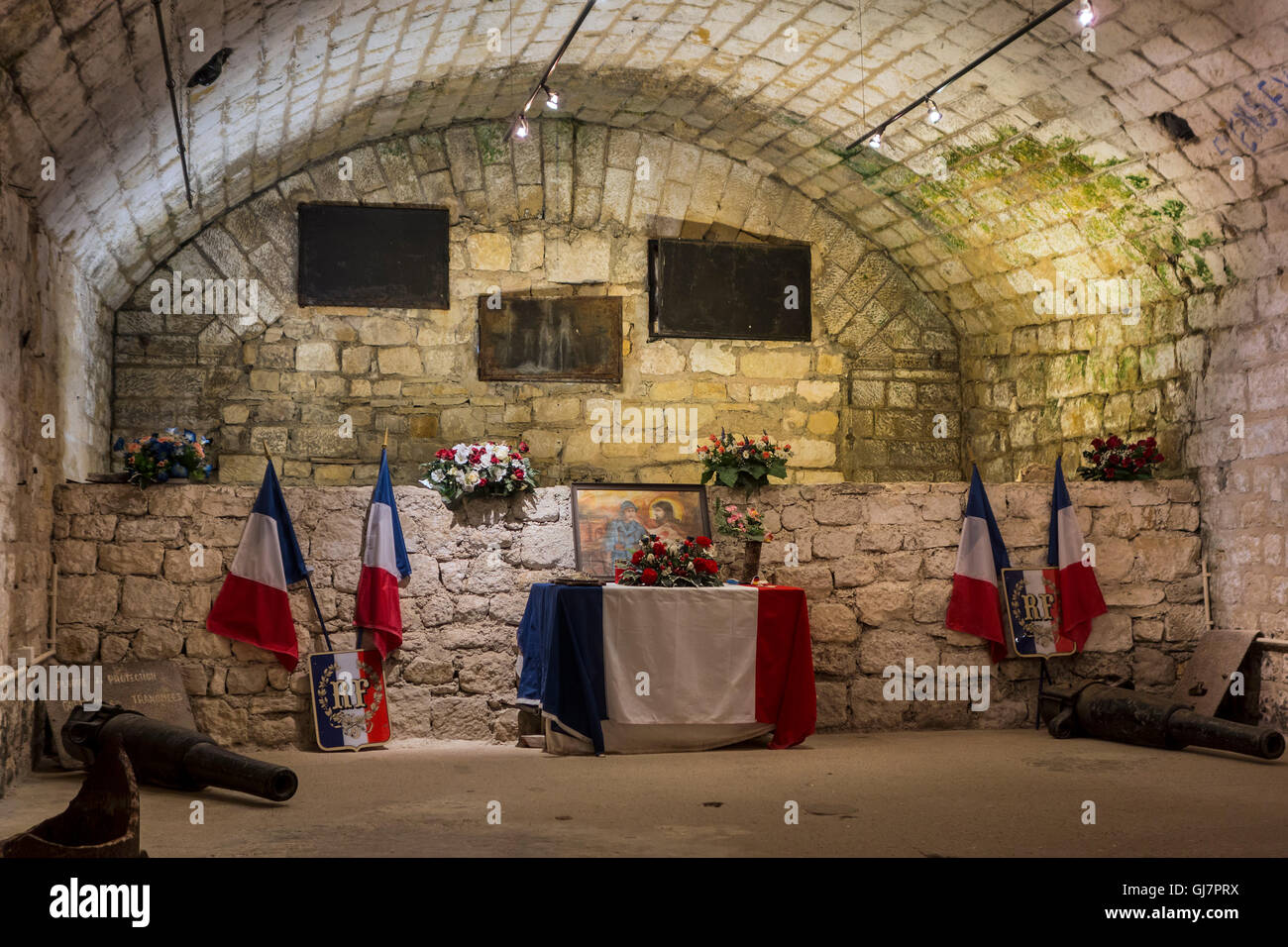 Memorial chapel inside the First World War One Fort de Douaumont ...