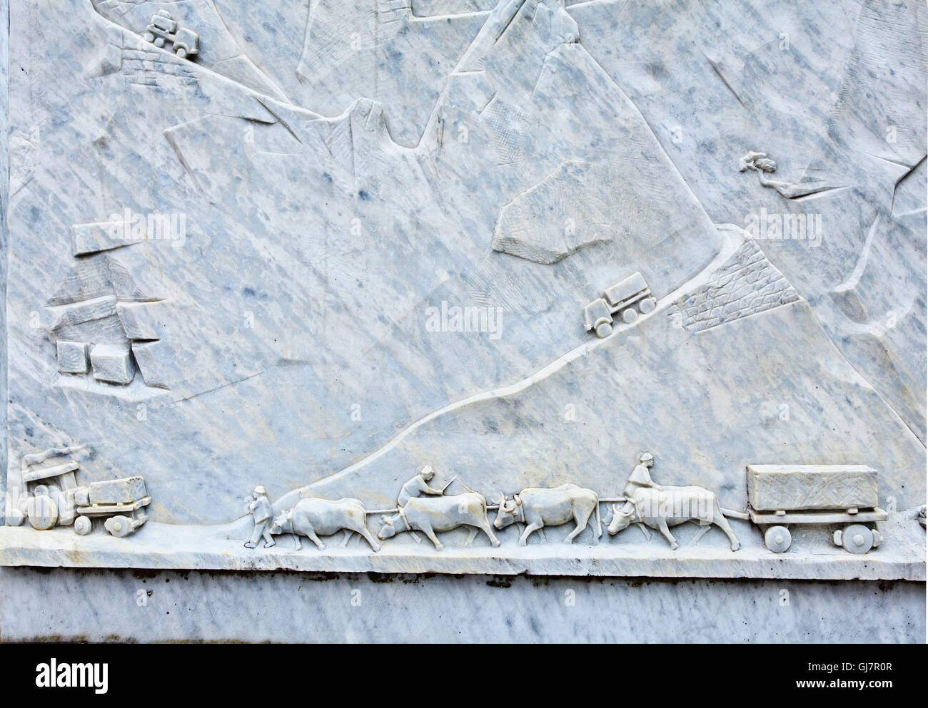 Representation of the marble mining Stock Photo - Alamy