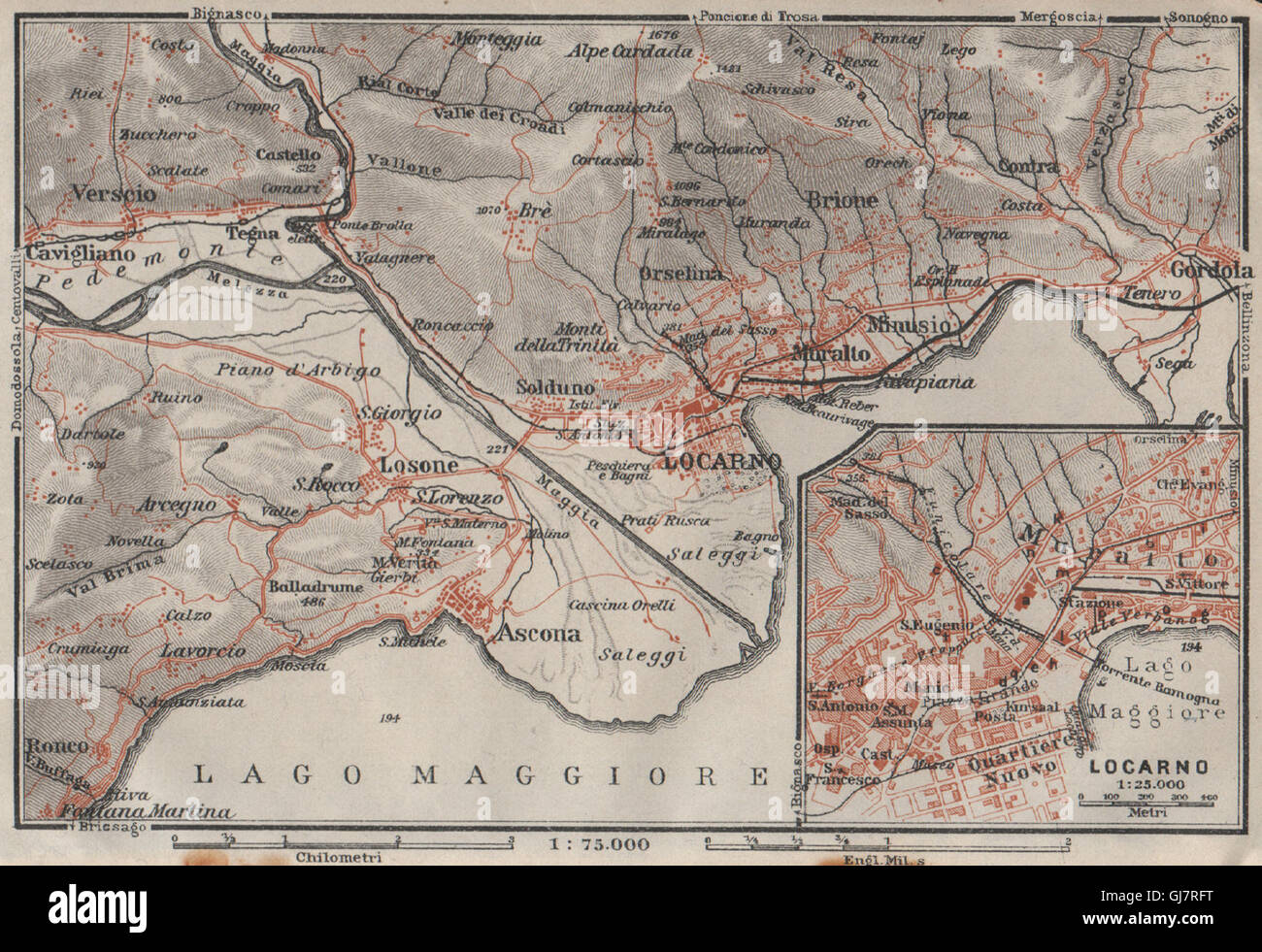 LOCARNO area. Losone Gordola Muralto Brione. Switzerland Suisse Schweiz ...