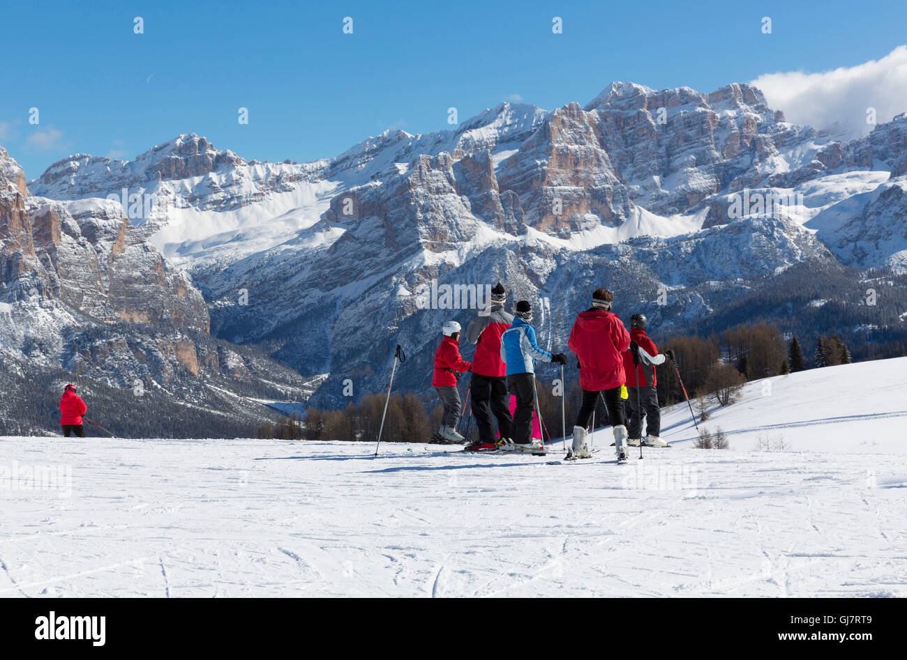 skiing region of Alta Badia, South Tyrol, Alto Adige, the Dolomites ...