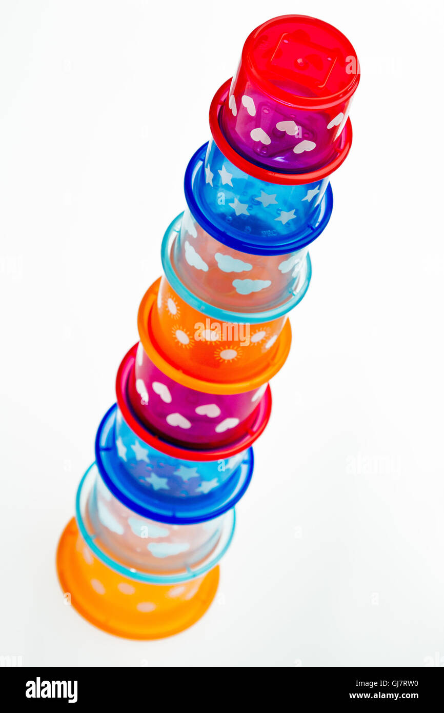 Stack of shakers, colourful Stock Photo - Alamy
