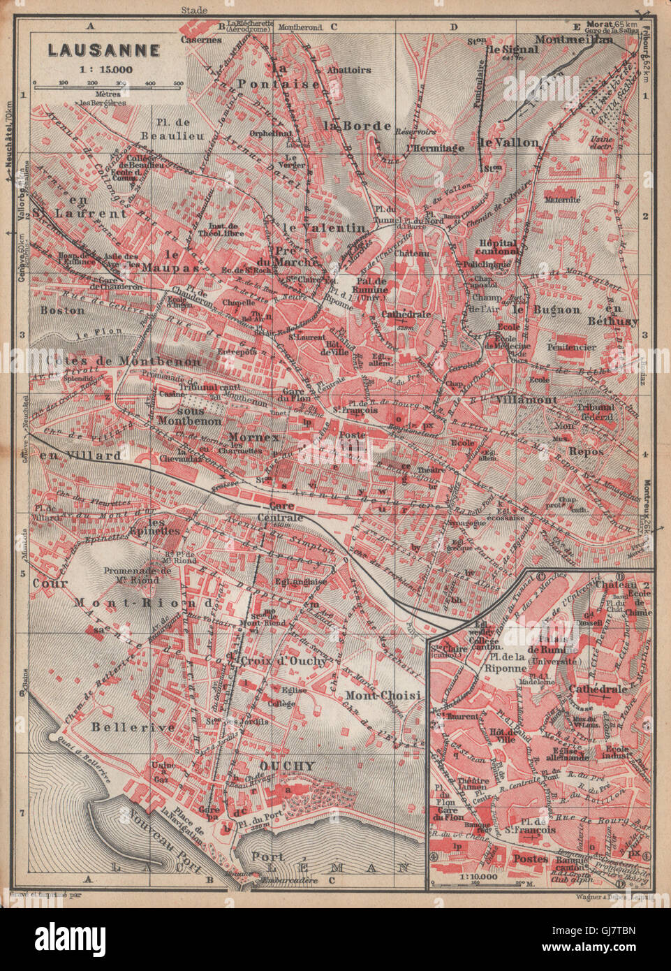 Lausanne map hi-res stock photography and images - Alamy