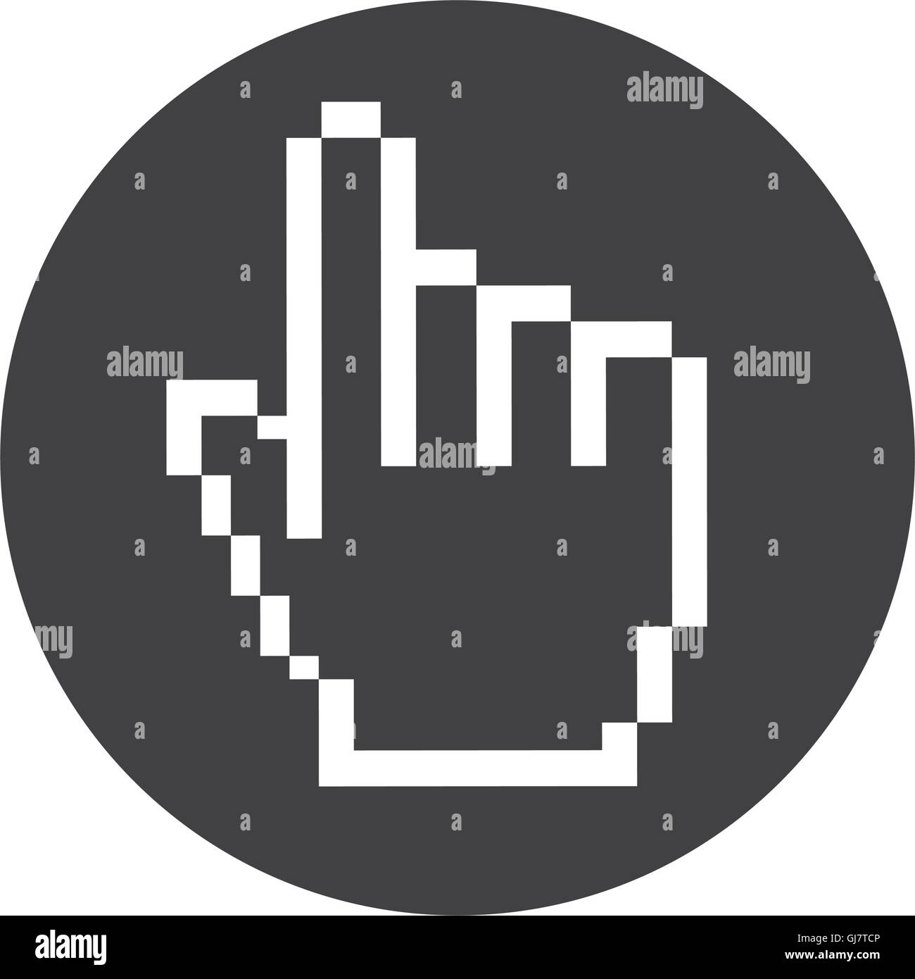 hand classic pointer pixel isolated icon Stock Vector Image & Art - Alamy