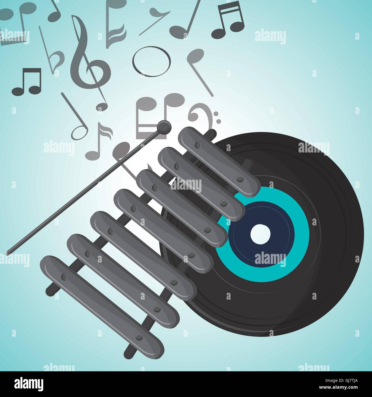 vinyl music note sound media festival icon. Vector graphic Stock Vector ...