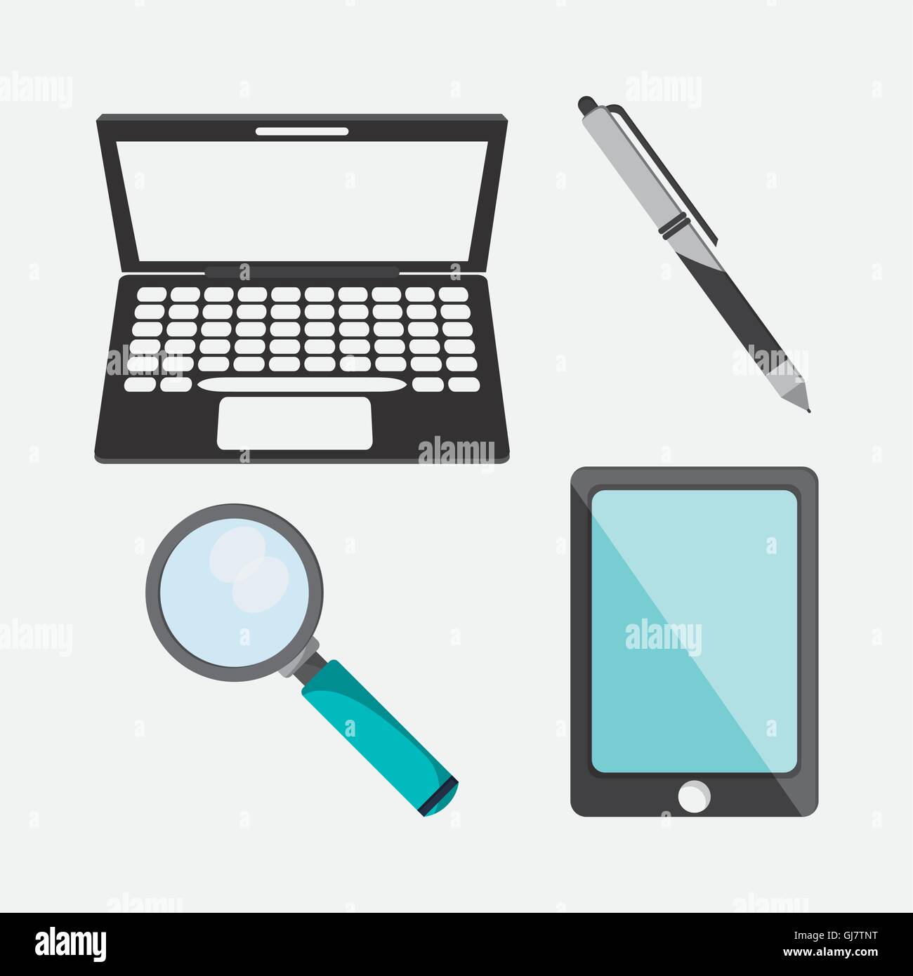 laptop lupe pen smartphone icon Stock Vector Image & Art - Alamy