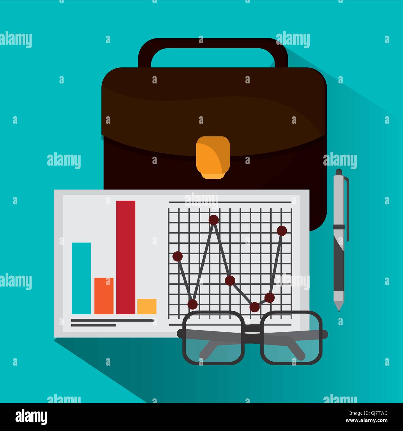 document suitcase infographic glasses pen icon Stock Vector Image & Art ...