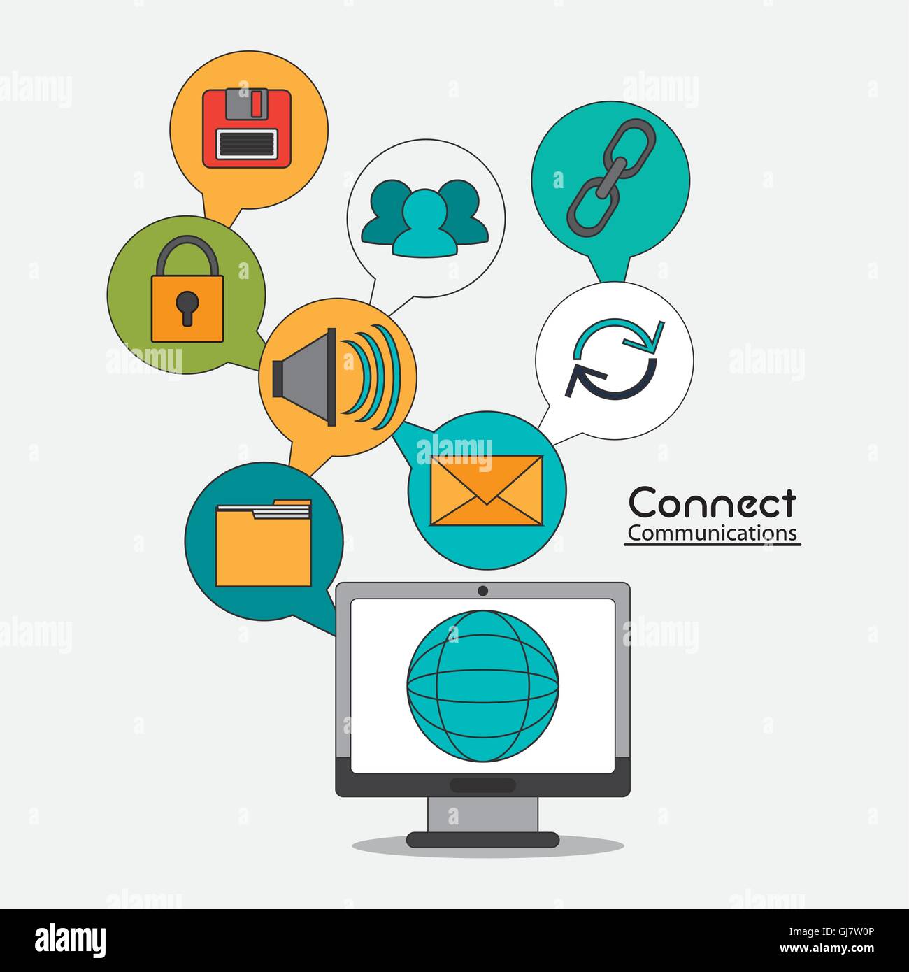 connect communications social network icon Stock Vector Image & Art - Alamy