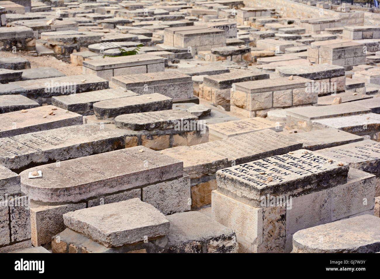 Israel, Jerusalem, the Mount of Olives, western slope, cemetery, Jewish ...