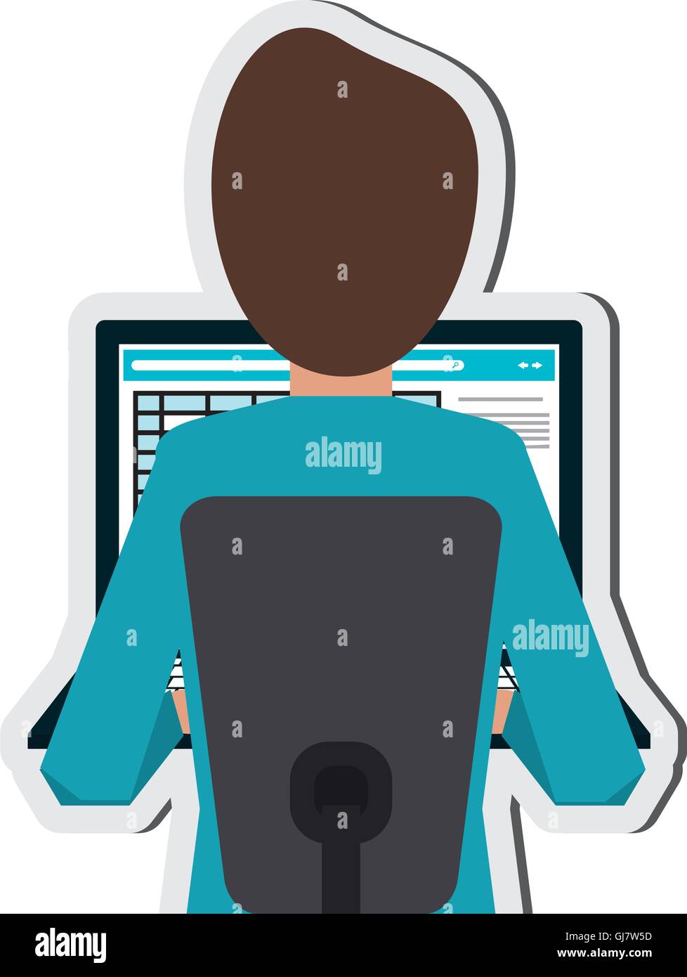 person using laptop icon Stock Vector Image & Art - Alamy