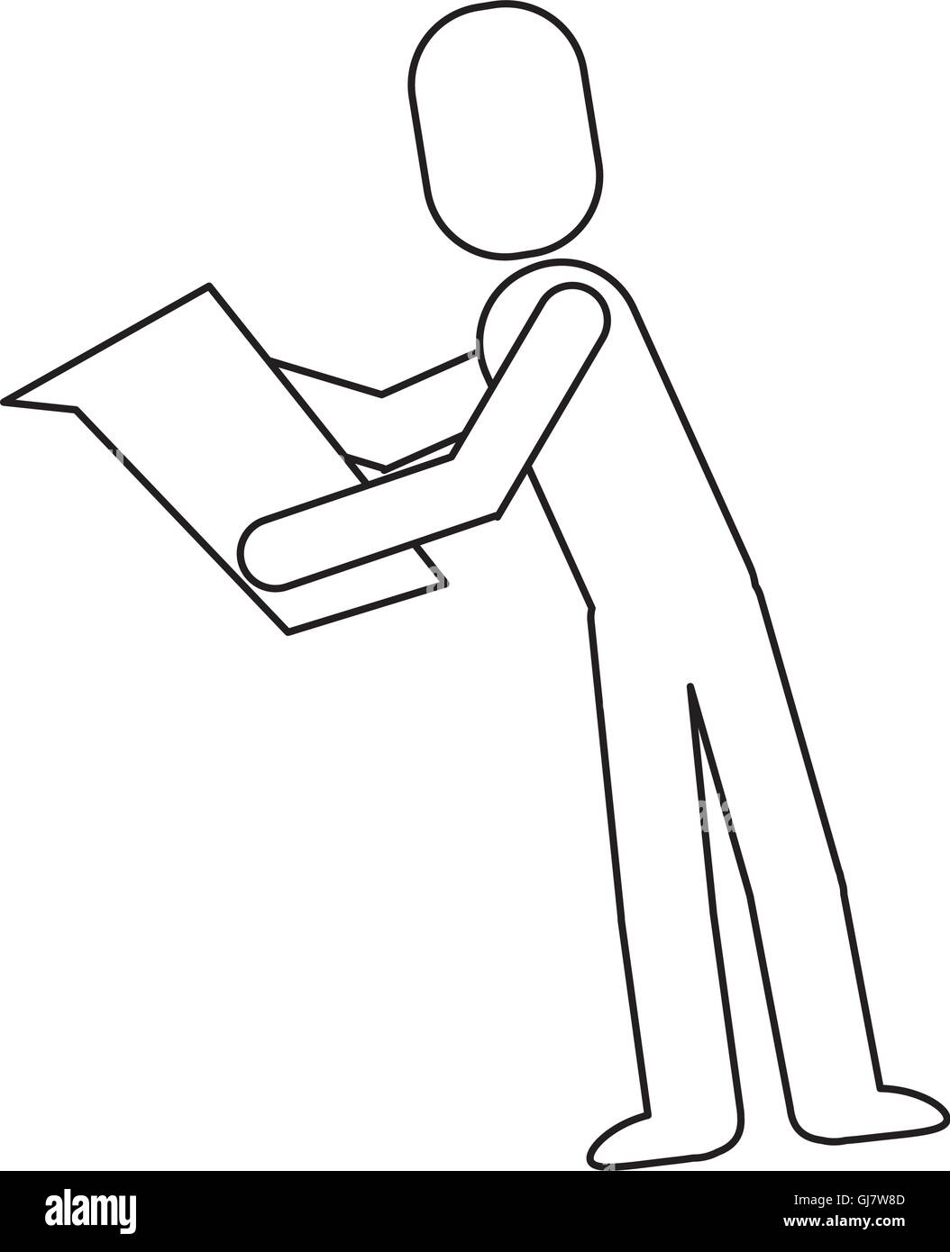 man reading pictogram icon Stock Vector Image & Art - Alamy