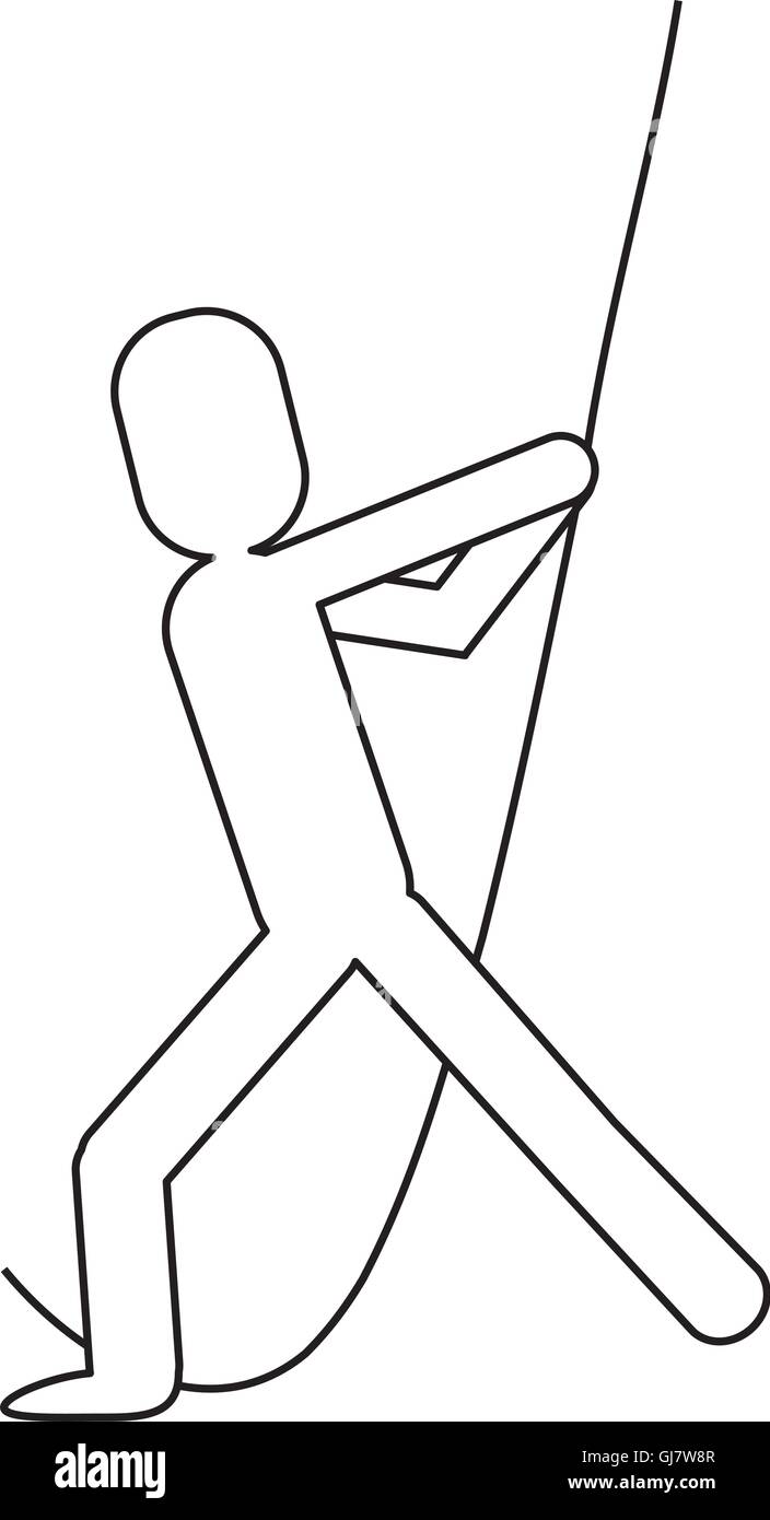man pictogram pulling rope icon Stock Vector Image & Art - Alamy