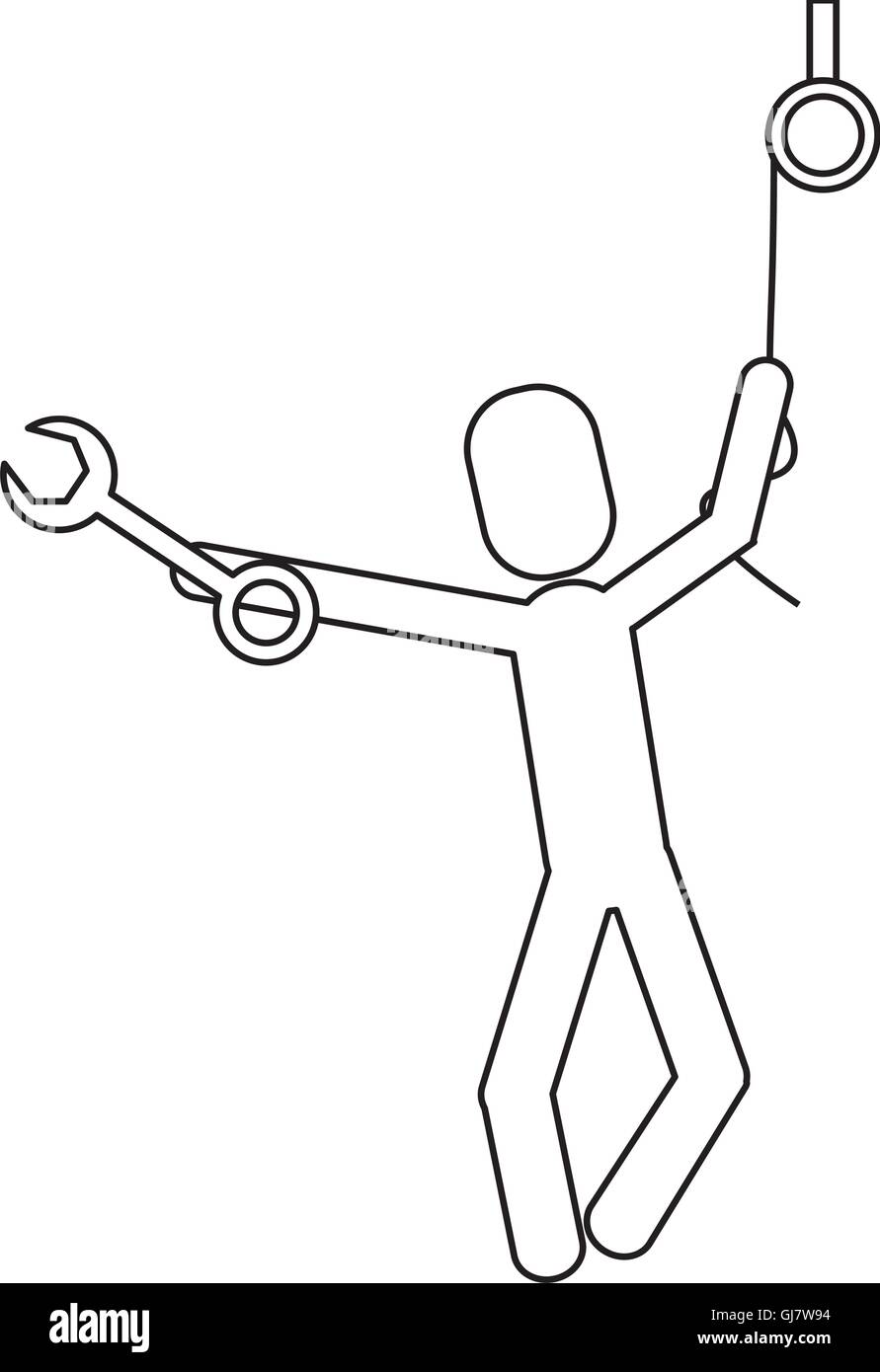 man pictogram pulling rope icon Stock Vector Image & Art - Alamy