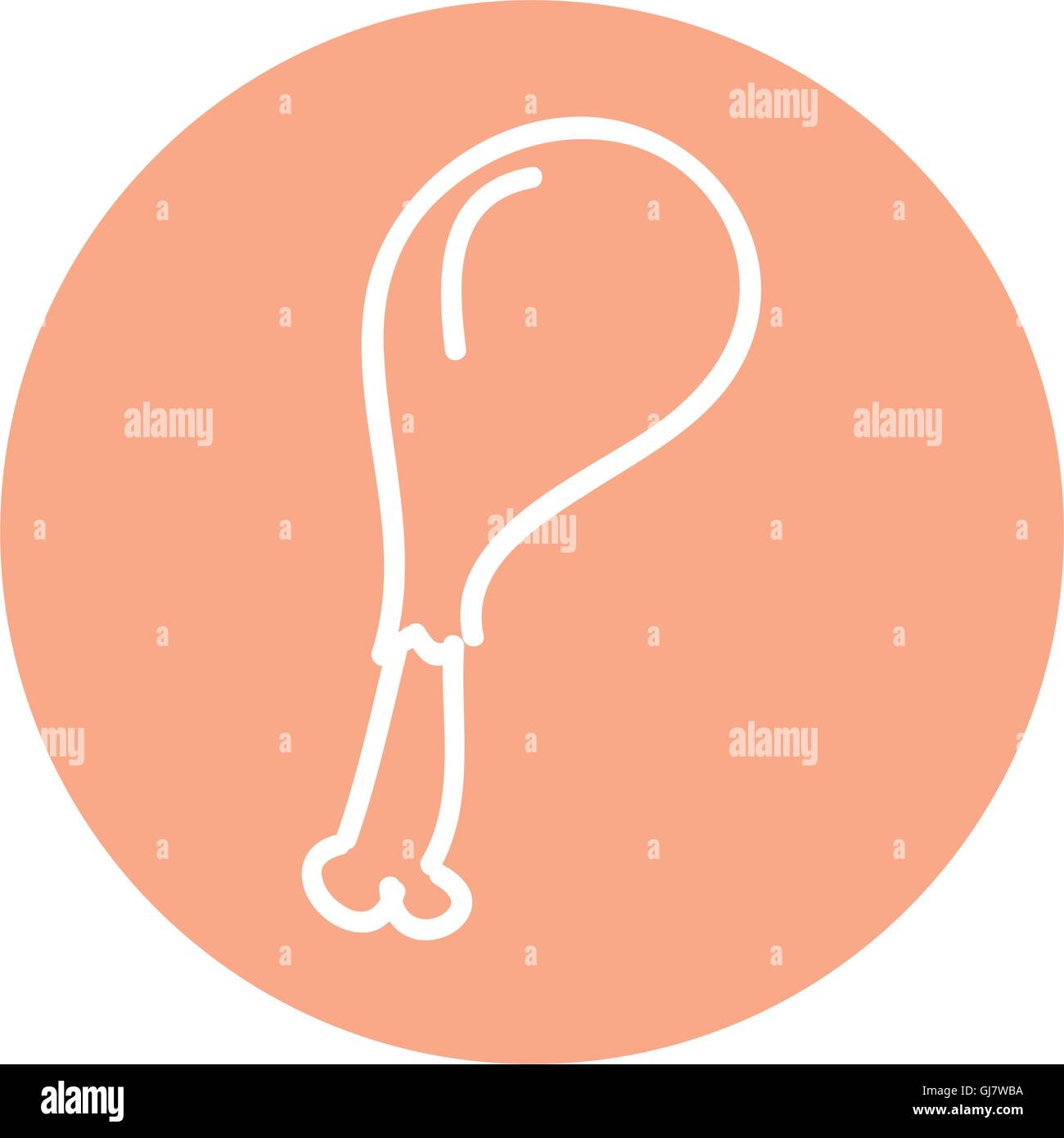 chicken thigh isolated icon Stock Vector Image & Art - Alamy