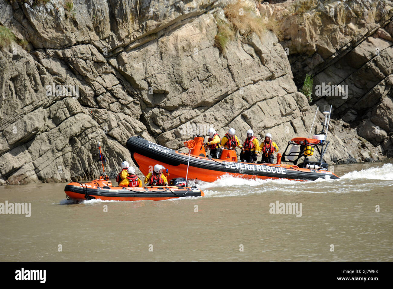 Severn Area Rescue Association SARA Lifeboat exercise on the River Wye ...