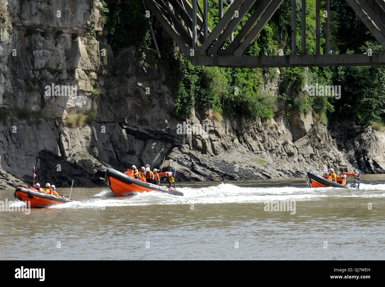 Severn Area Rescue Association SARA Lifeboat exercise on the River Wye ...