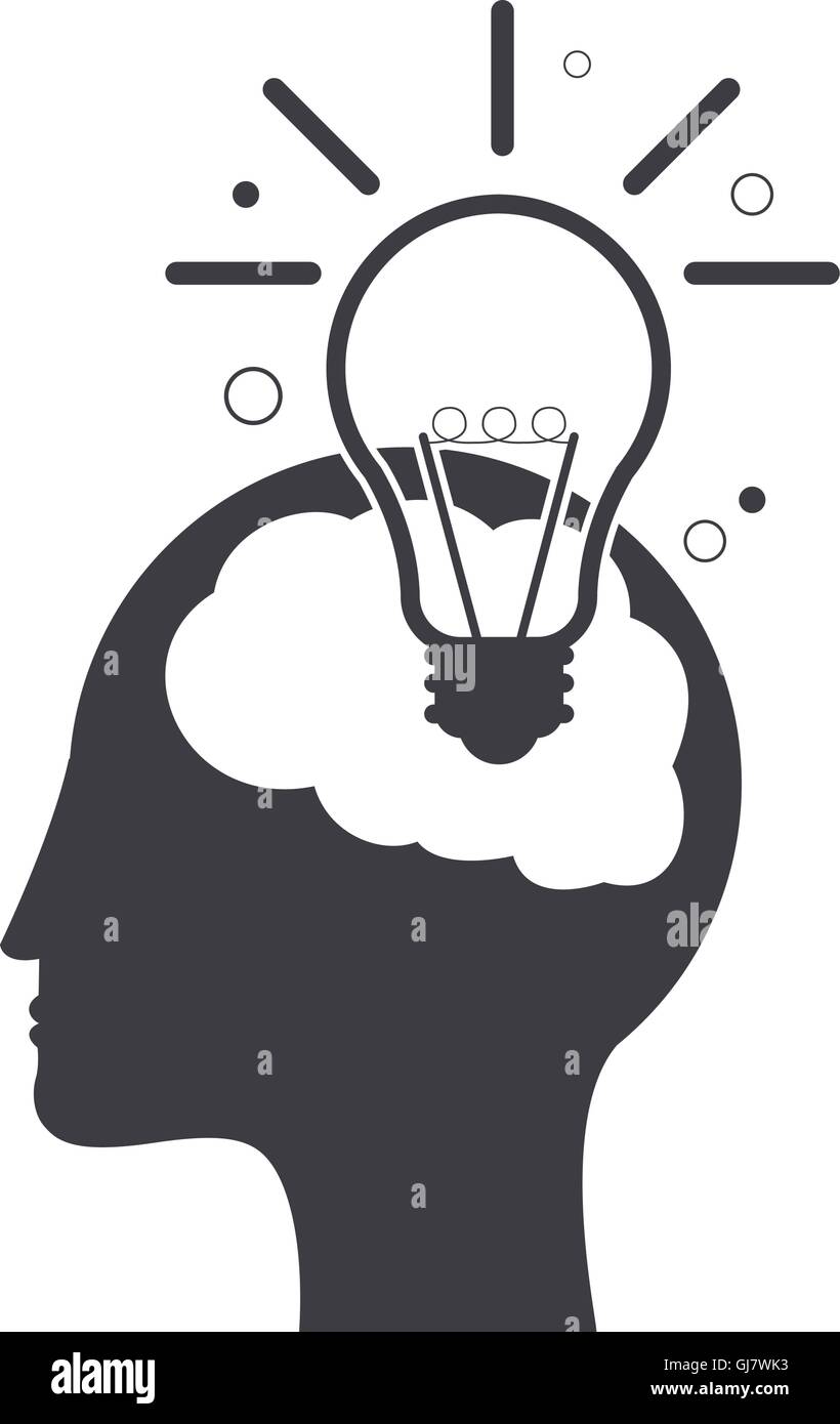 human brain lightbulb idea icon Stock Vector Image & Art - Alamy
