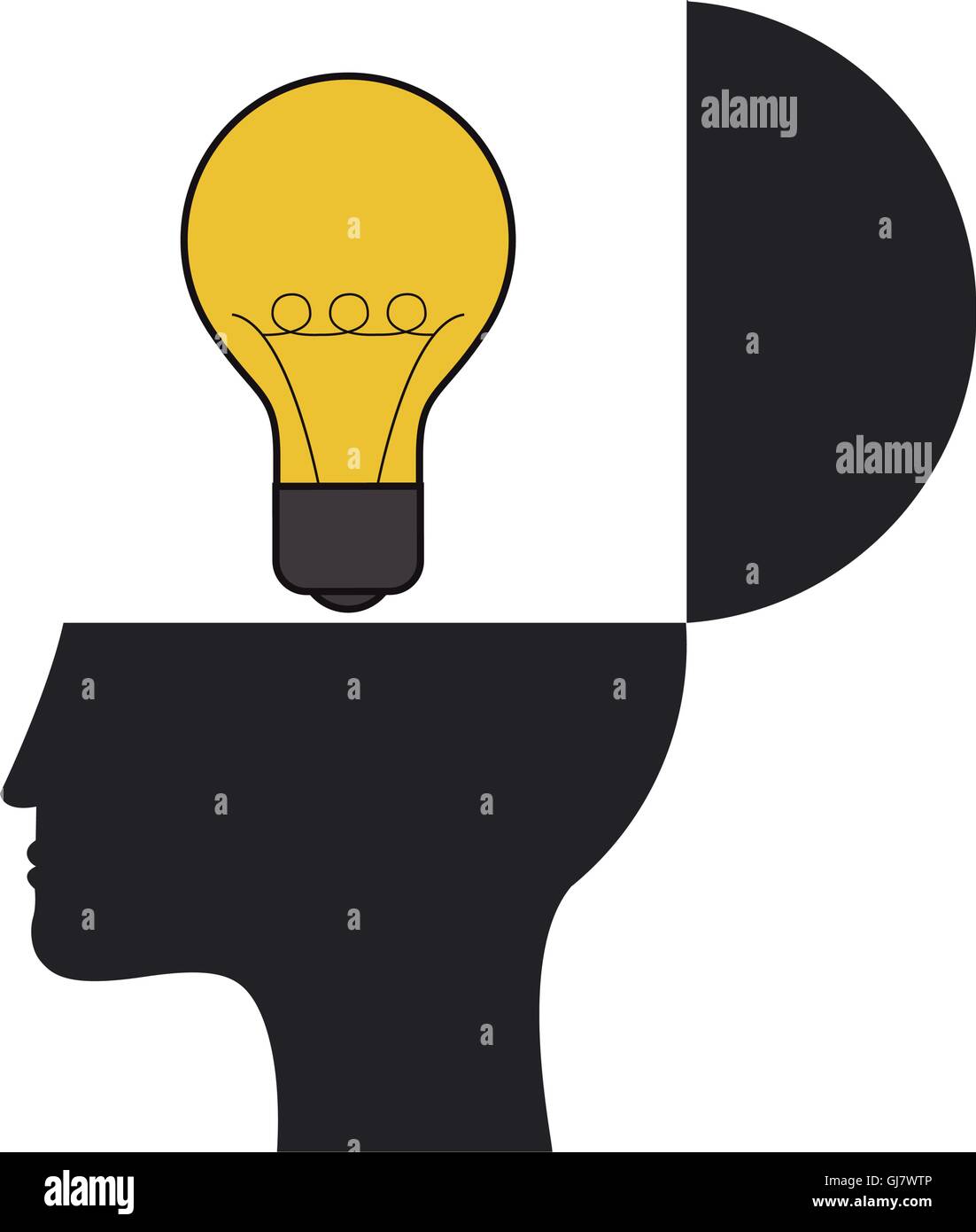 human head and lightbulb idea icon Stock Vector Image & Art - Alamy