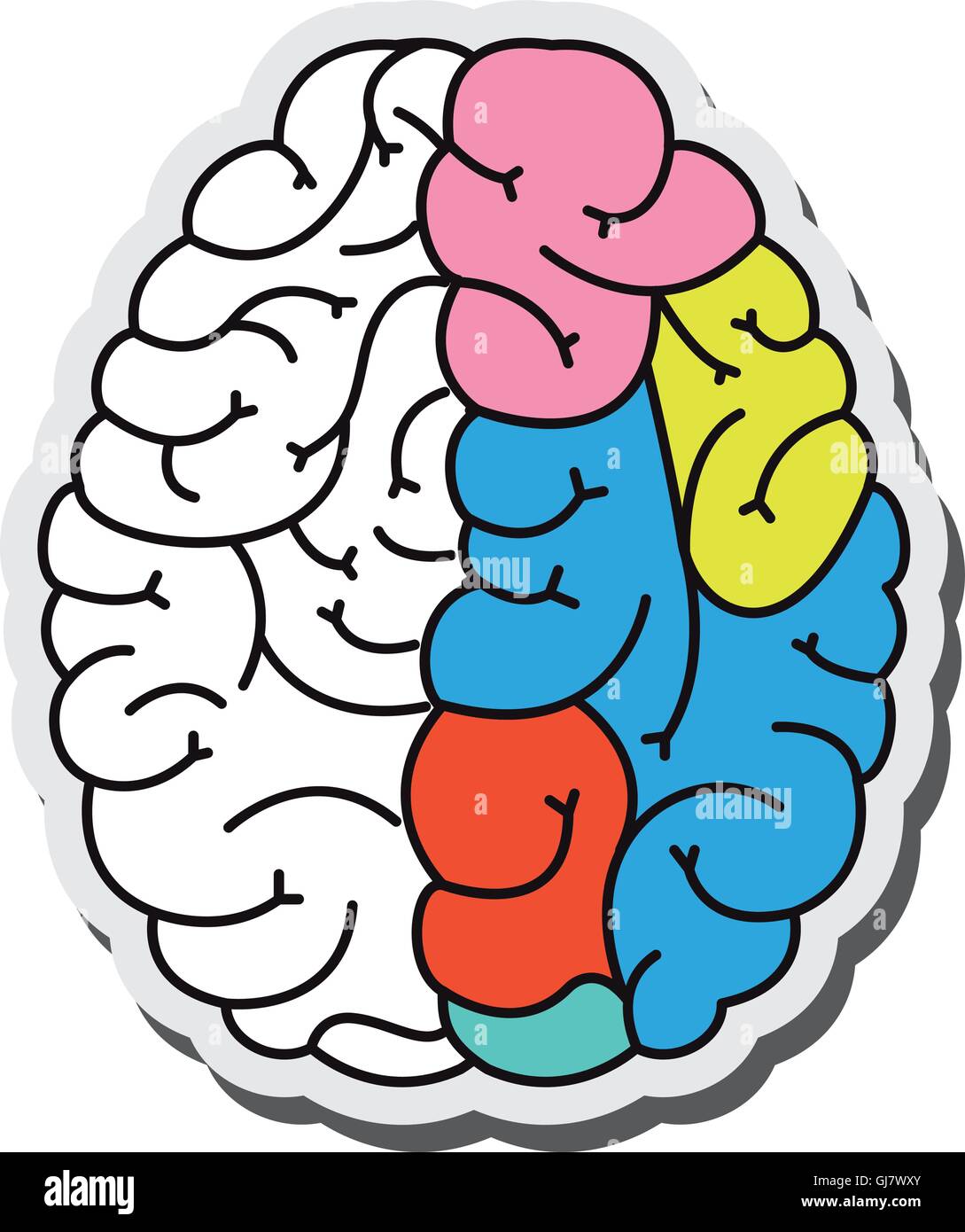 human brain cartoon icon Stock Vector Image & Art - Alamy