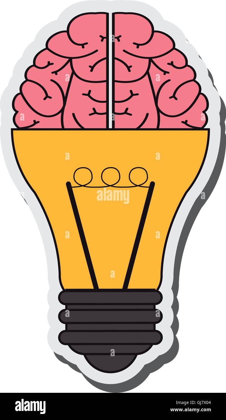 lightbulb and brain icon Stock Vector Image & Art - Alamy