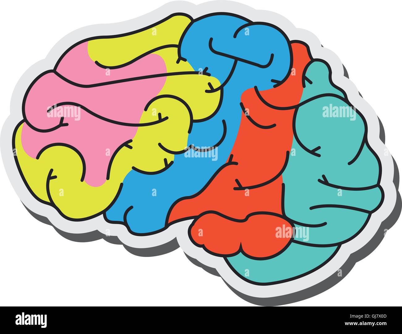 human brain cartoon icon Stock Vector Image & Art - Alamy