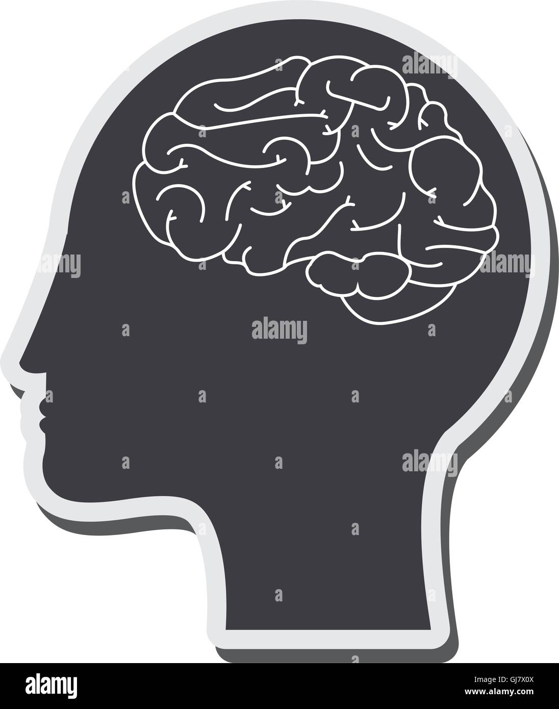 human head and brain icon Stock Vector Image & Art - Alamy