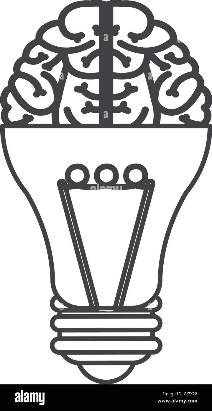 lightbulb and brain icon Stock Vector Image & Art - Alamy