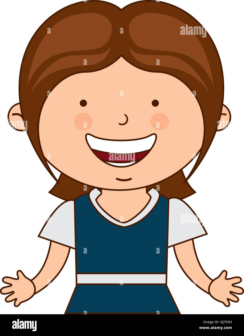 happy girl student uniform isolated Stock Vector Image & Art - Alamy