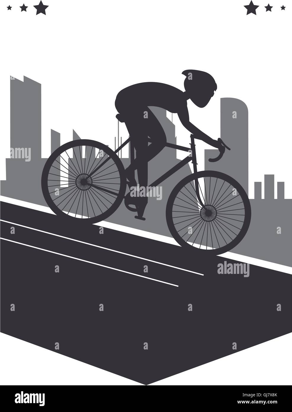 person riding bike with helmet emblem icon Stock Vector Image & Art - Alamy