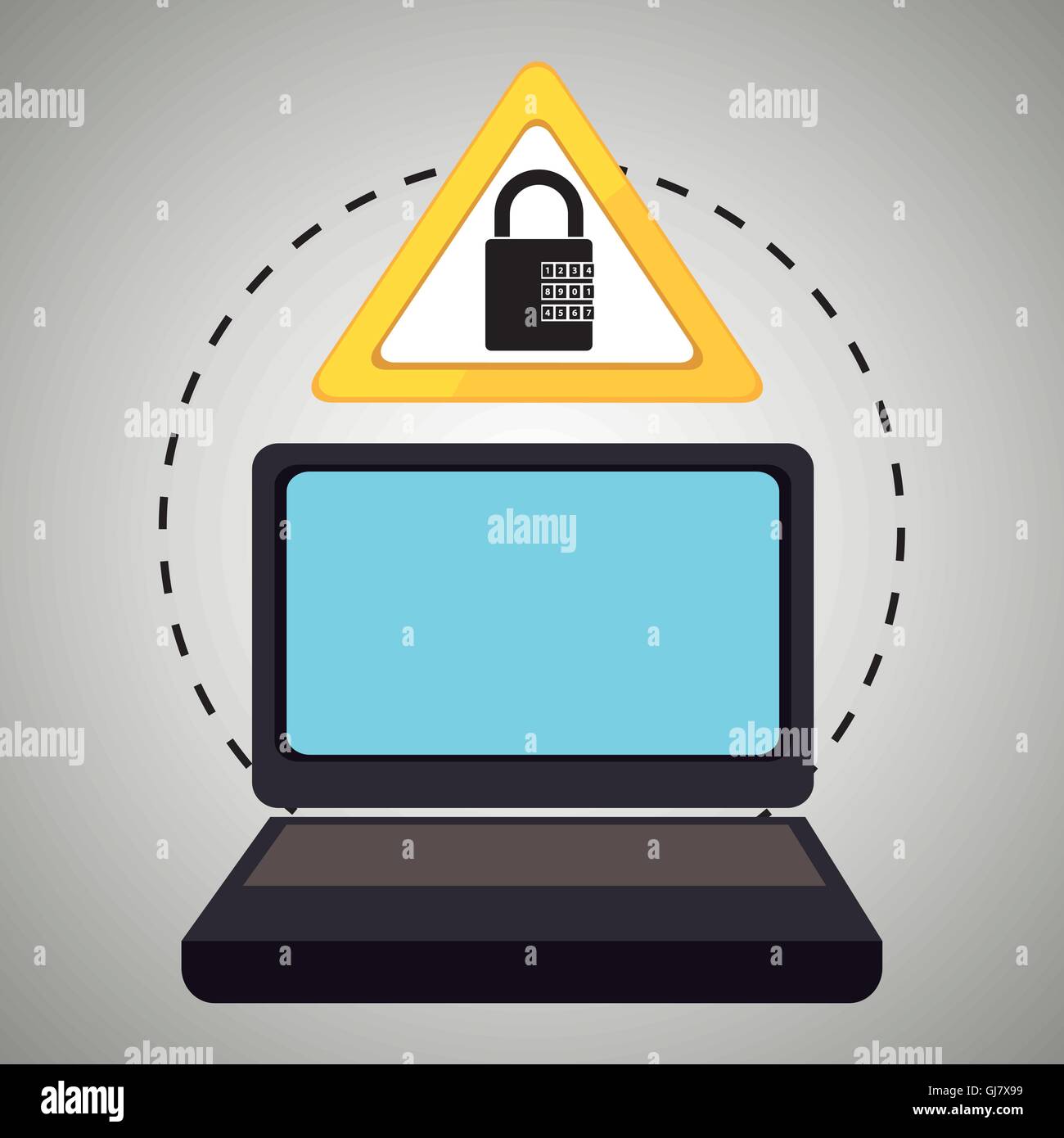 laptop virus safe symbol Stock Vector Image & Art - Alamy