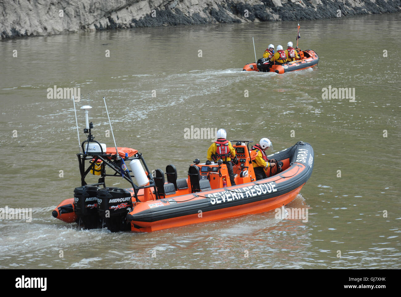 Severn Area Rescue Association SARA Lifeboat exercise on the River Wye ...