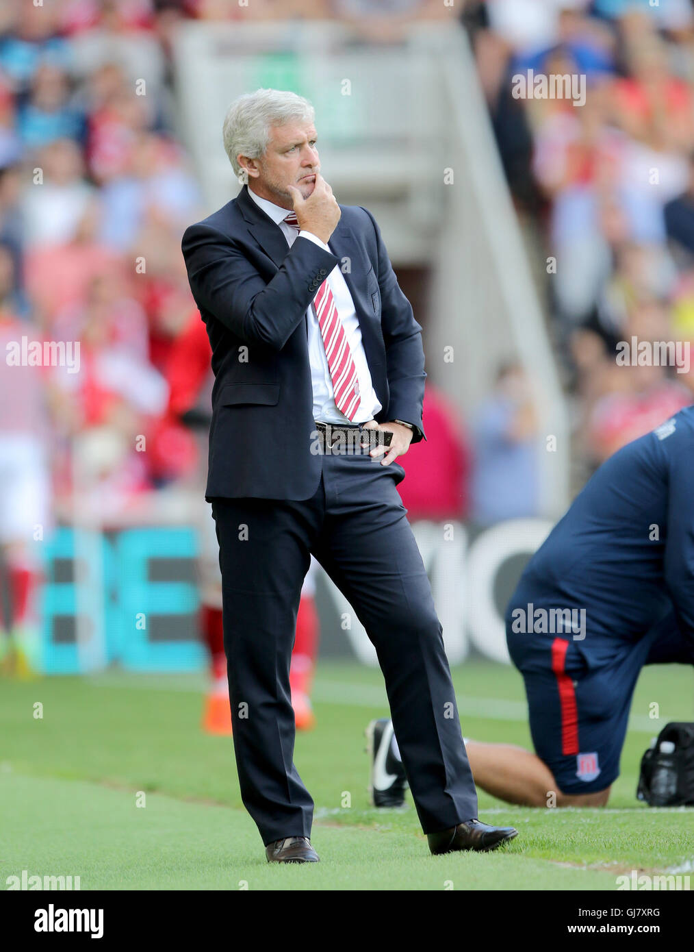 Stoke City manager Mark Hughes during the Premier League match at the ...
