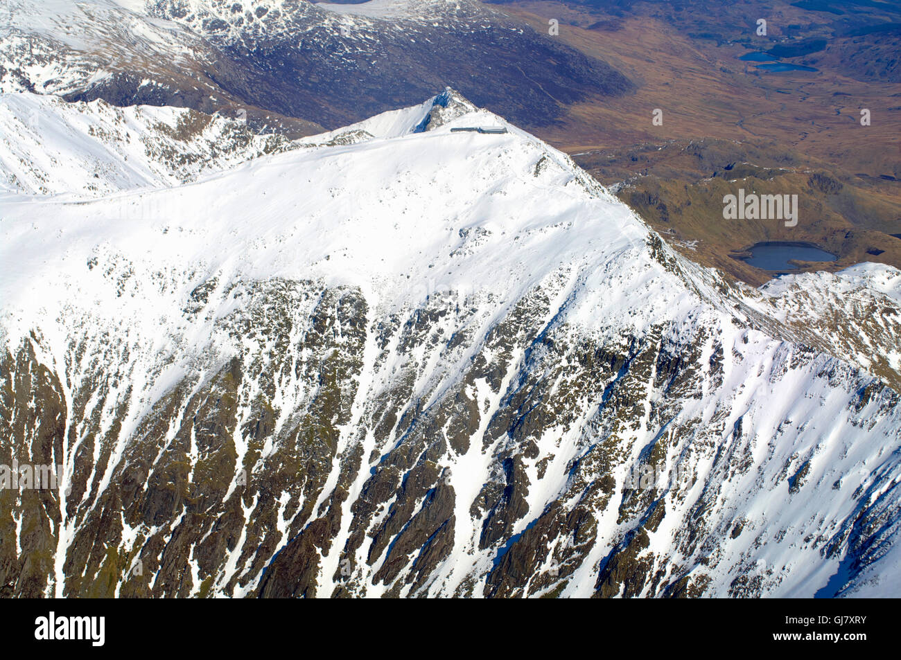 Aerial, Snowdon, Mountain Stock Photo - Alamy