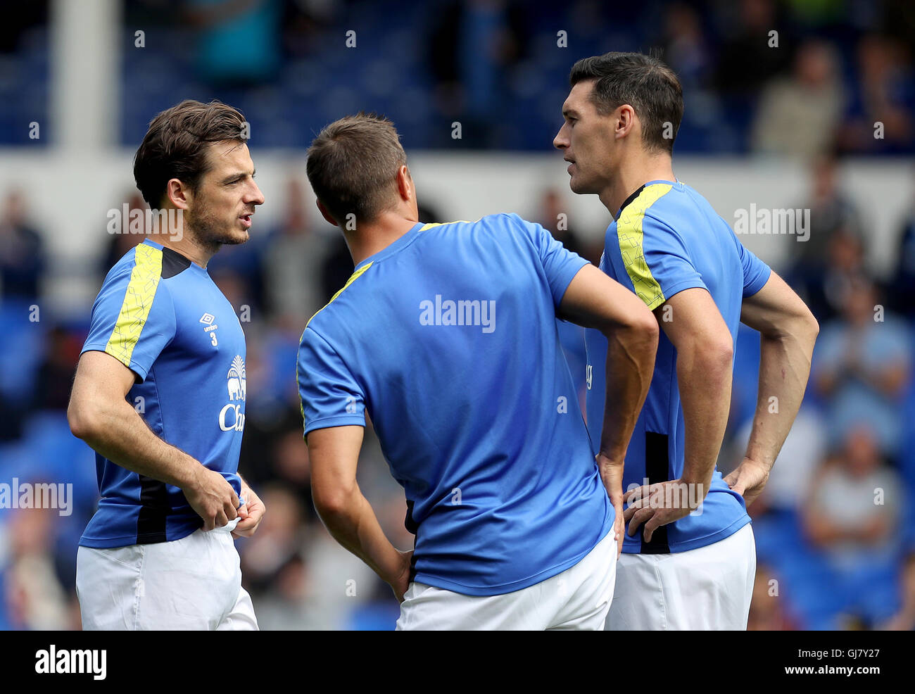 Everton's Leighton Baines (left) and Gareth Barry (right) during the ...