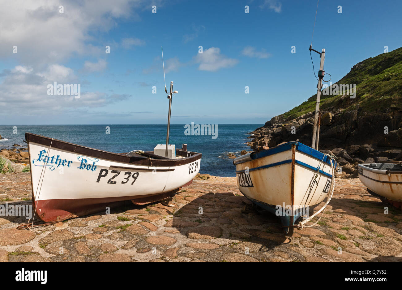 Fishing boats at Penberth Cove in Cornwall England UK Stock Photo - Alamy