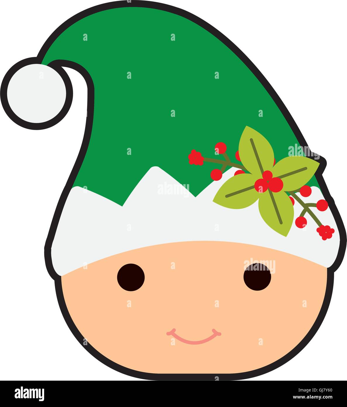 elf merry christmas icon, vector illustration Stock Vector Image & Art ...