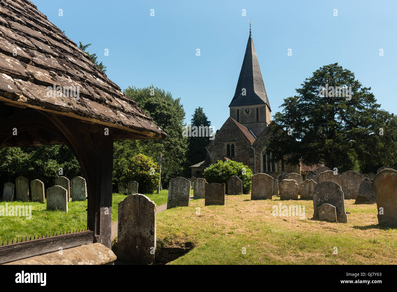 St james church shere surrey hi-res stock photography and images - Alamy