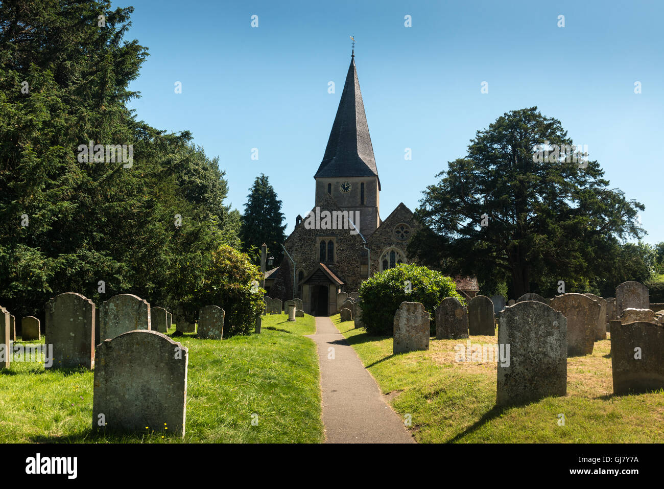 St James Church Shere Surrey England UK Stock Photo - Alamy