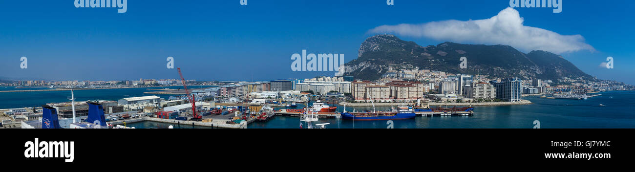 Clouds over Rock of Gibraltar panorama Stock Photo - Alamy