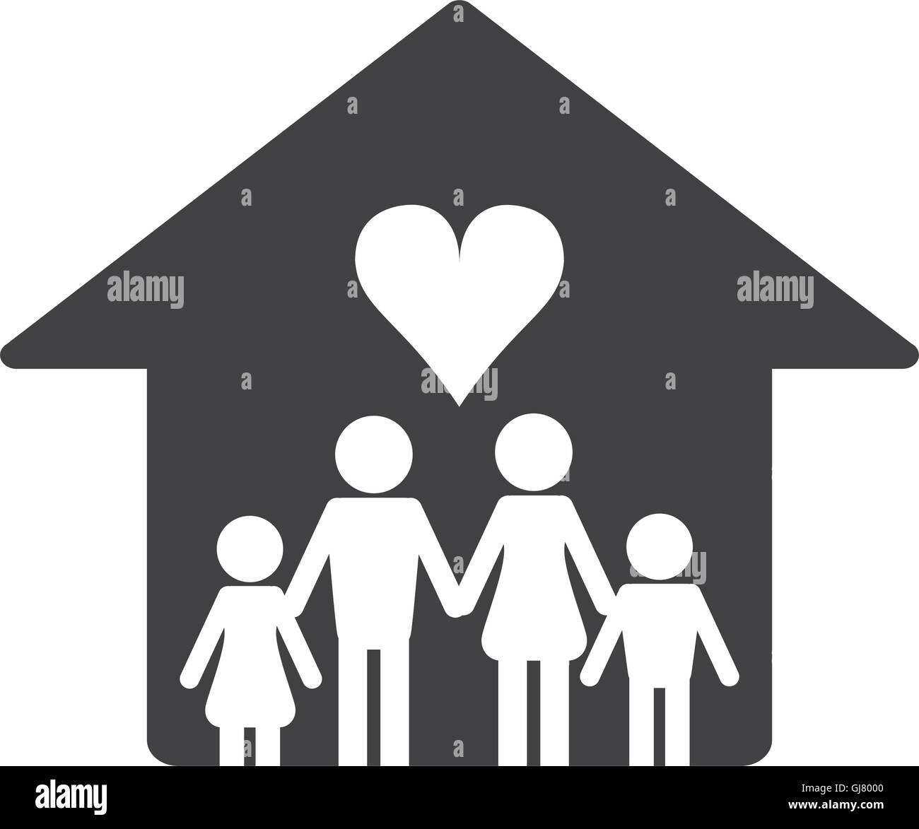 family and house pictogram icon Stock Vector Image & Art - Alamy