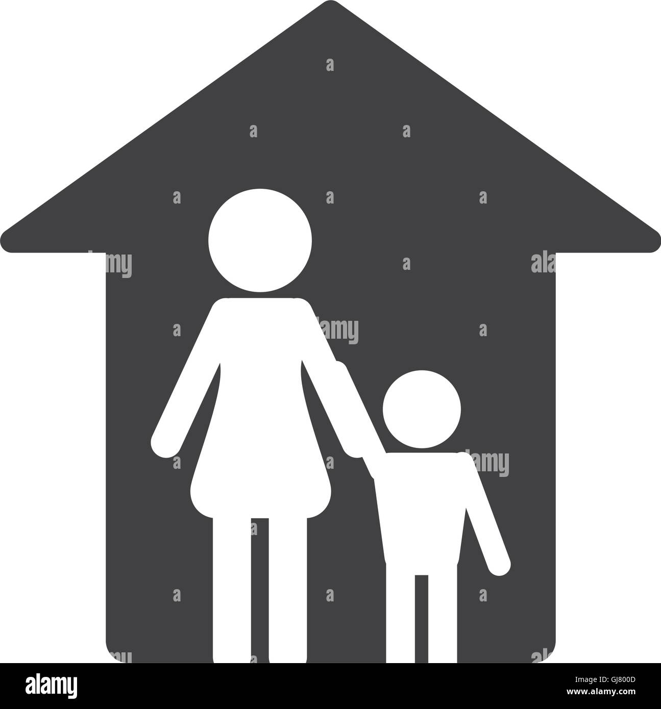 family and house pictogram icon Stock Vector Image & Art - Alamy