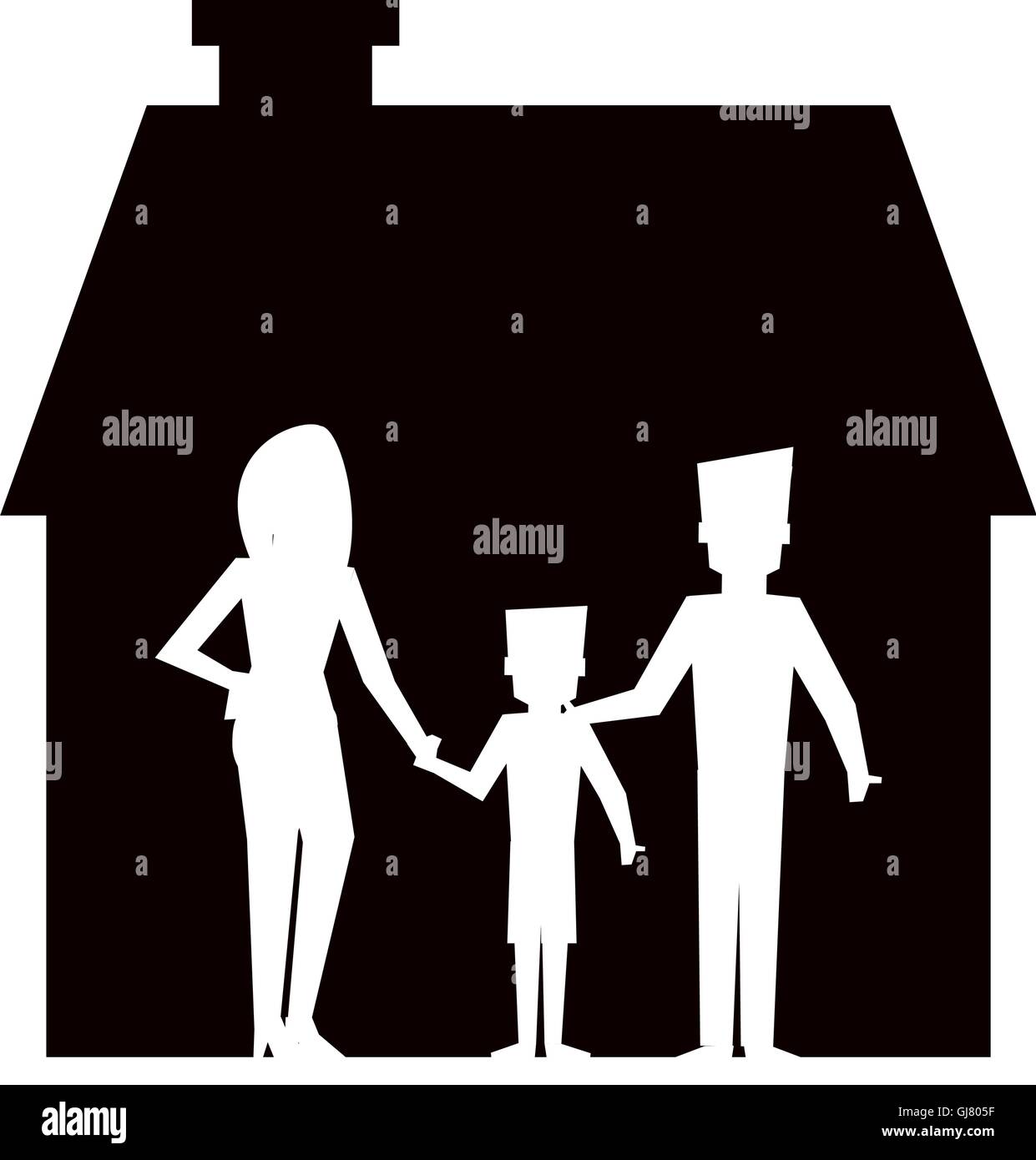 family and house pictogram icon Stock Vector Image & Art - Alamy